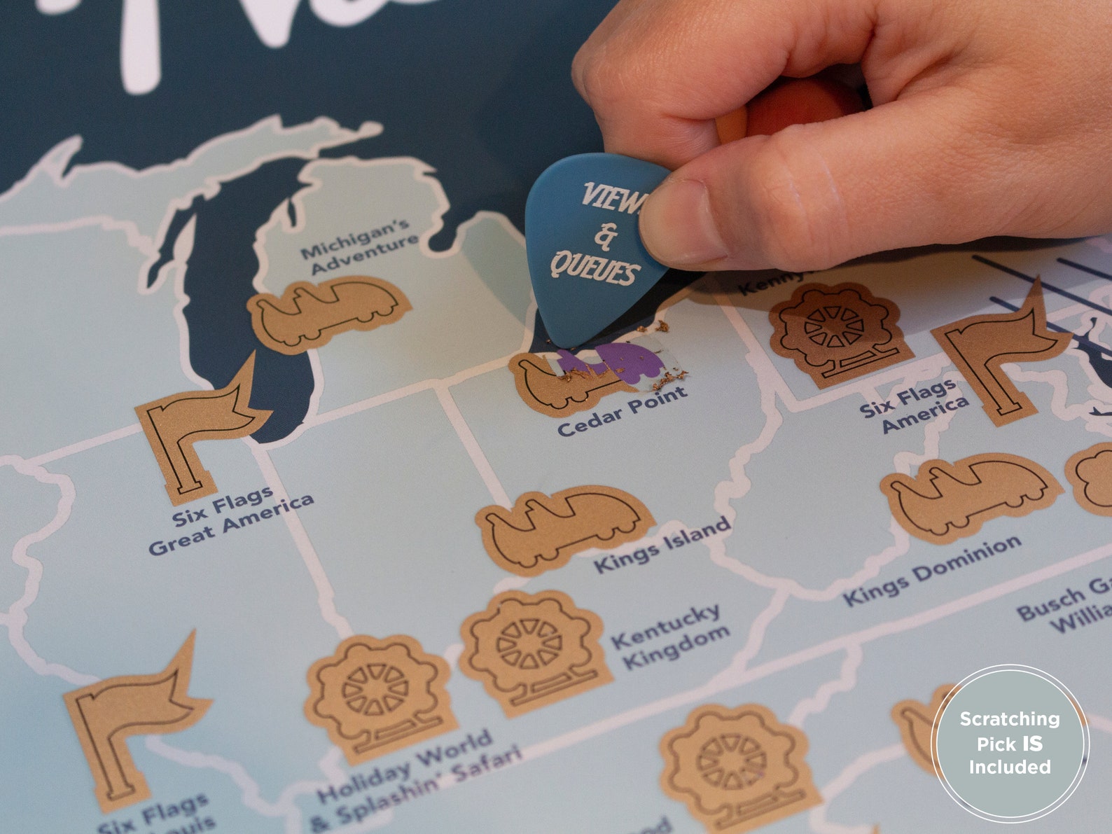 Theme Park Scratch off Poster Map of Top Amusement Parks of - Etsy