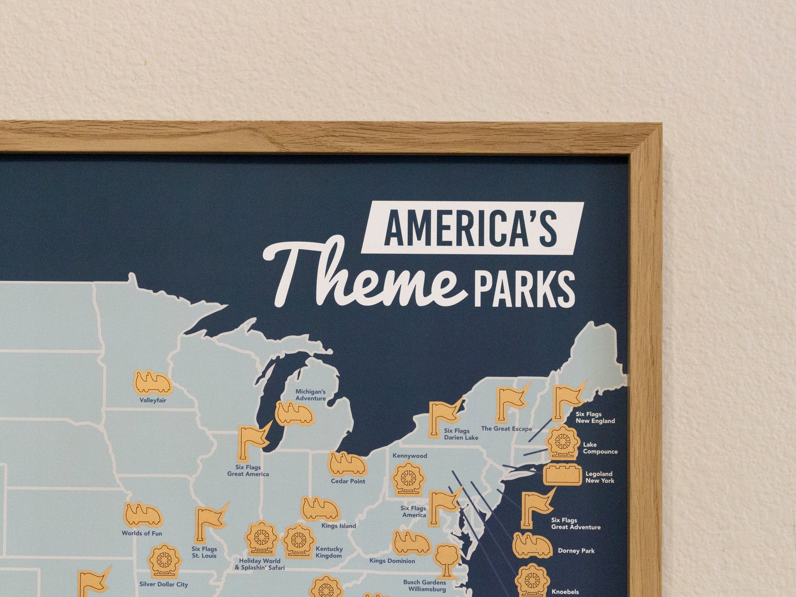 Theme Park Scratch off Poster Map of Top Amusement Parks of - Etsy