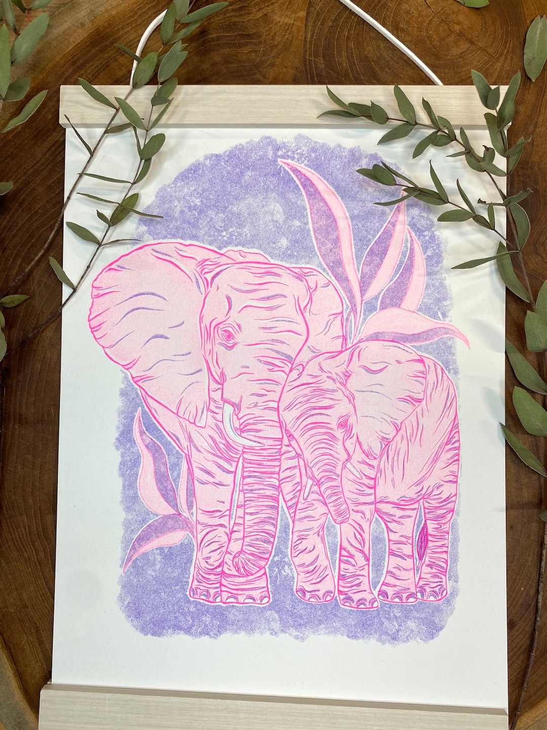 Riso Printed A4 Elephants Animal Print Kids Decor Home Wall Art ...