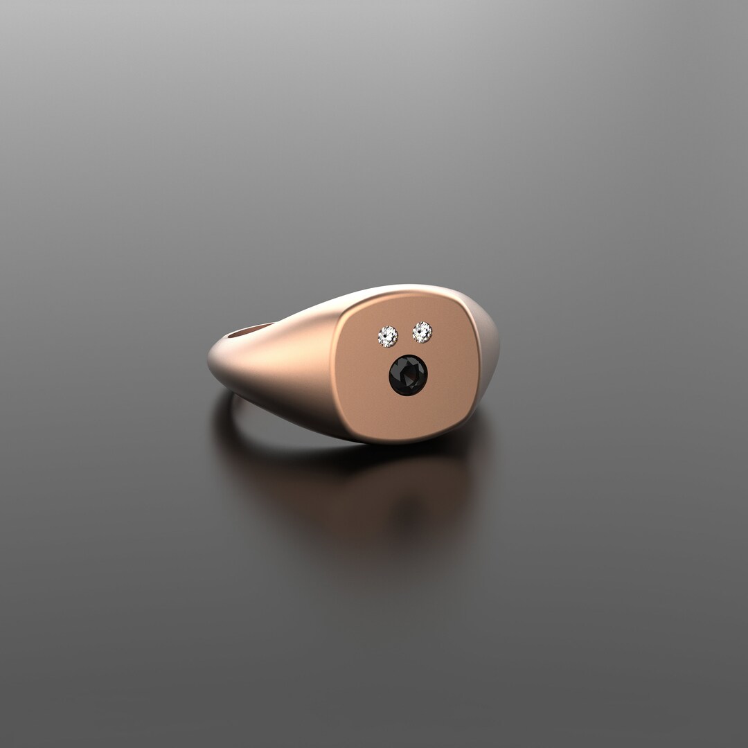 Gold Smiley Face Ring, Emoji Ring, Surprised Face Stacking Ring - Etsy