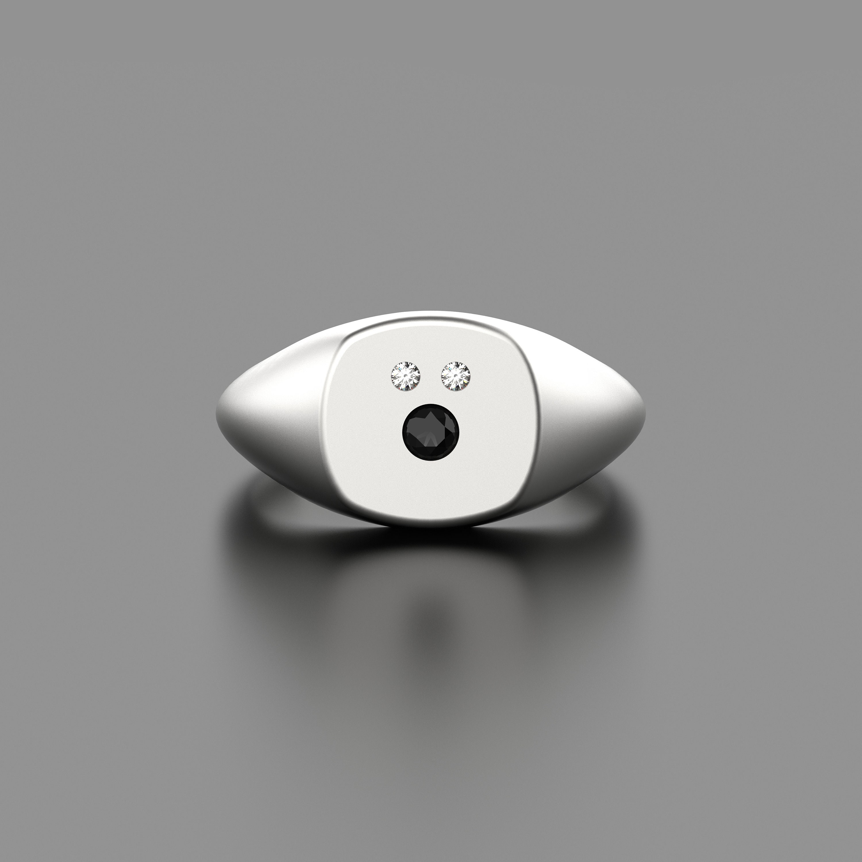 Gold Smiley Face Ring Emoji Ring Surprised Face Stacking - Etsy