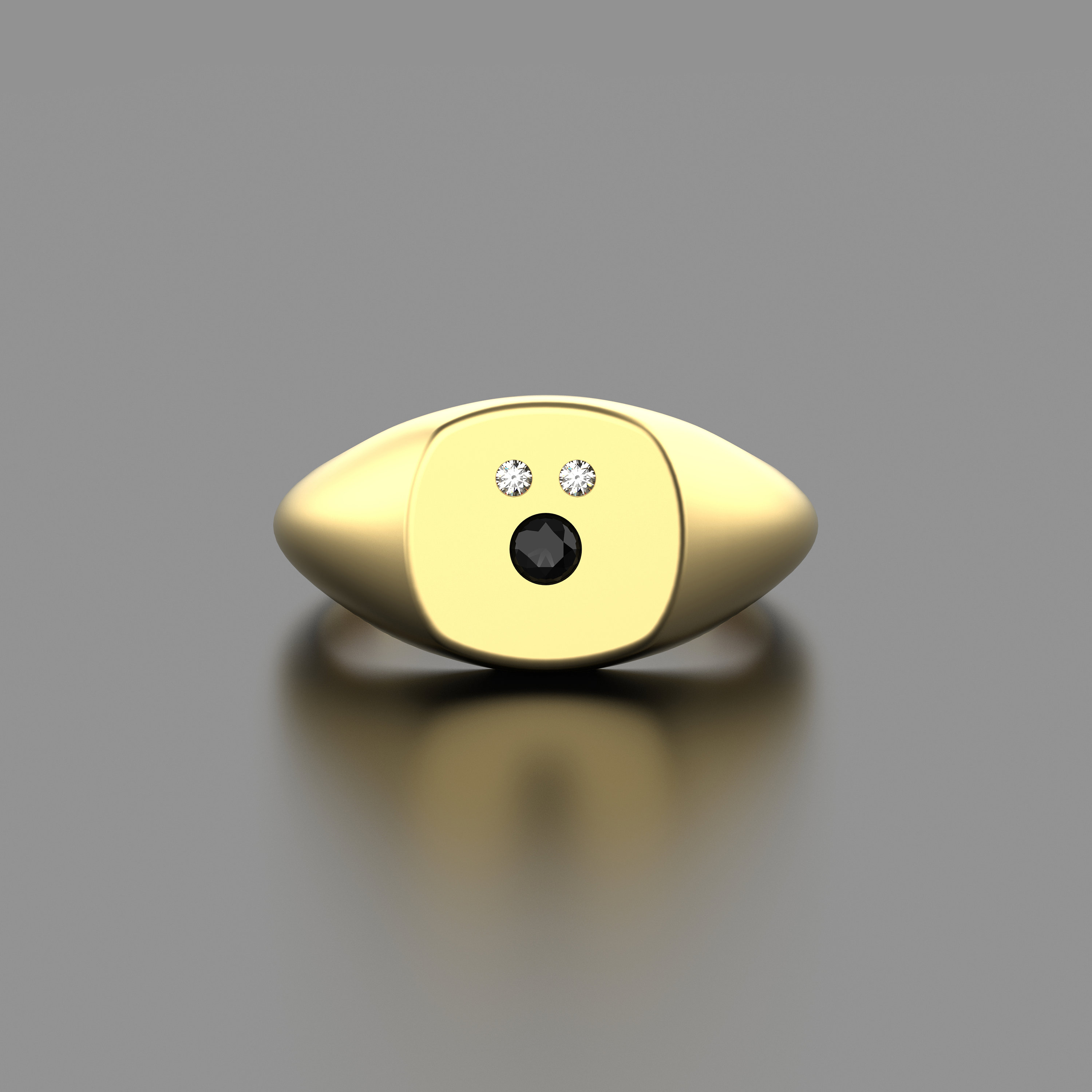 Gold Smiley Face Ring Emoji Ring Surprised Face Stacking - Etsy