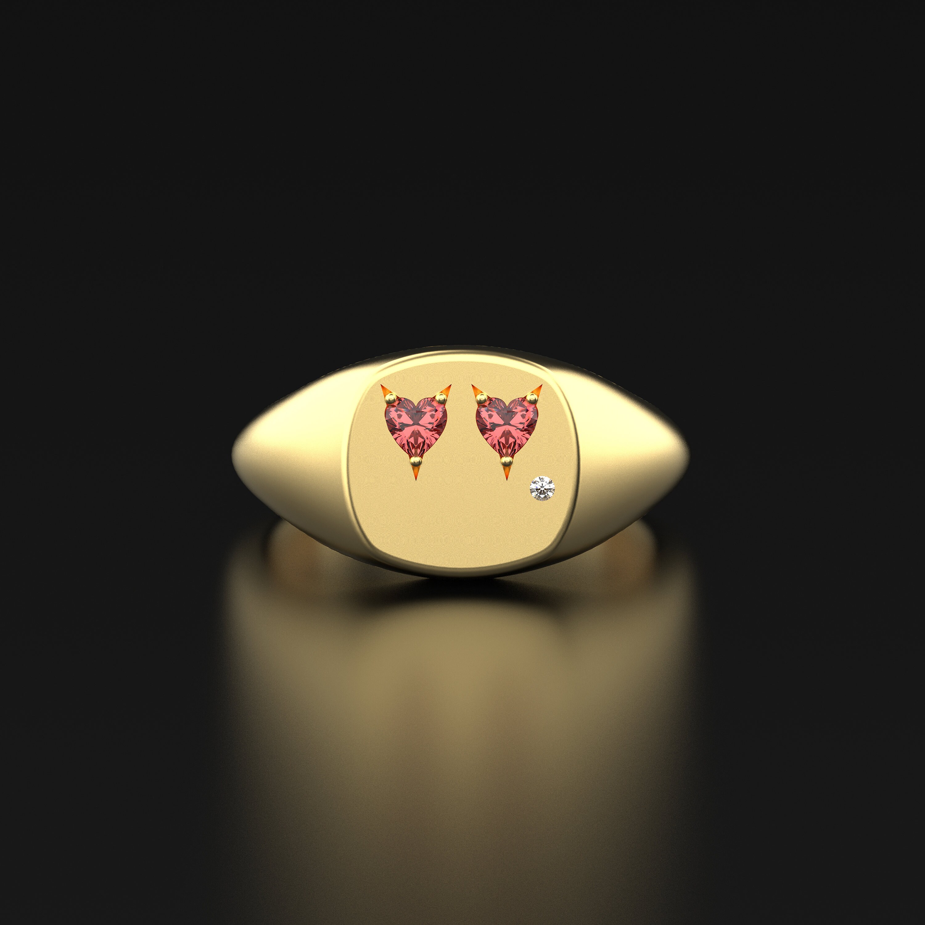 Smiley Face Ring With Heart Eyes, Emoji Heart Eyed Ring, Eyes in Love ...