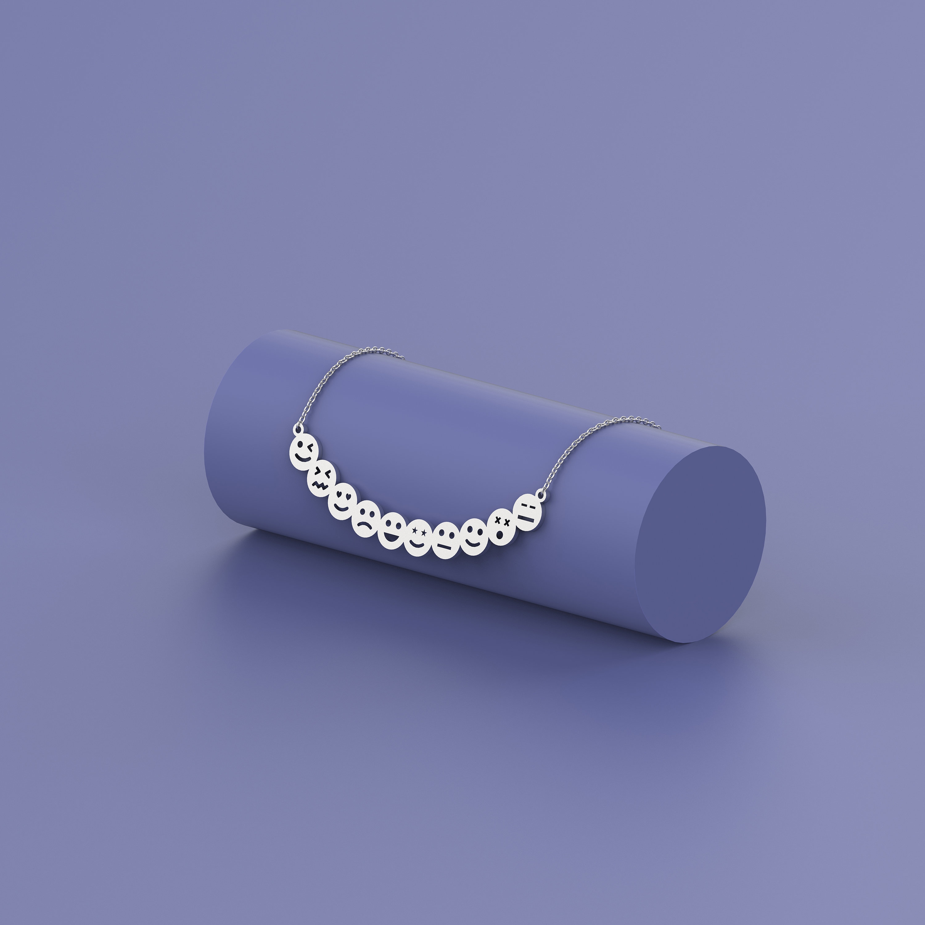 14k Solid Gold Smiley Face Emoji Necklace, Silver Smiley Face Pendant ...