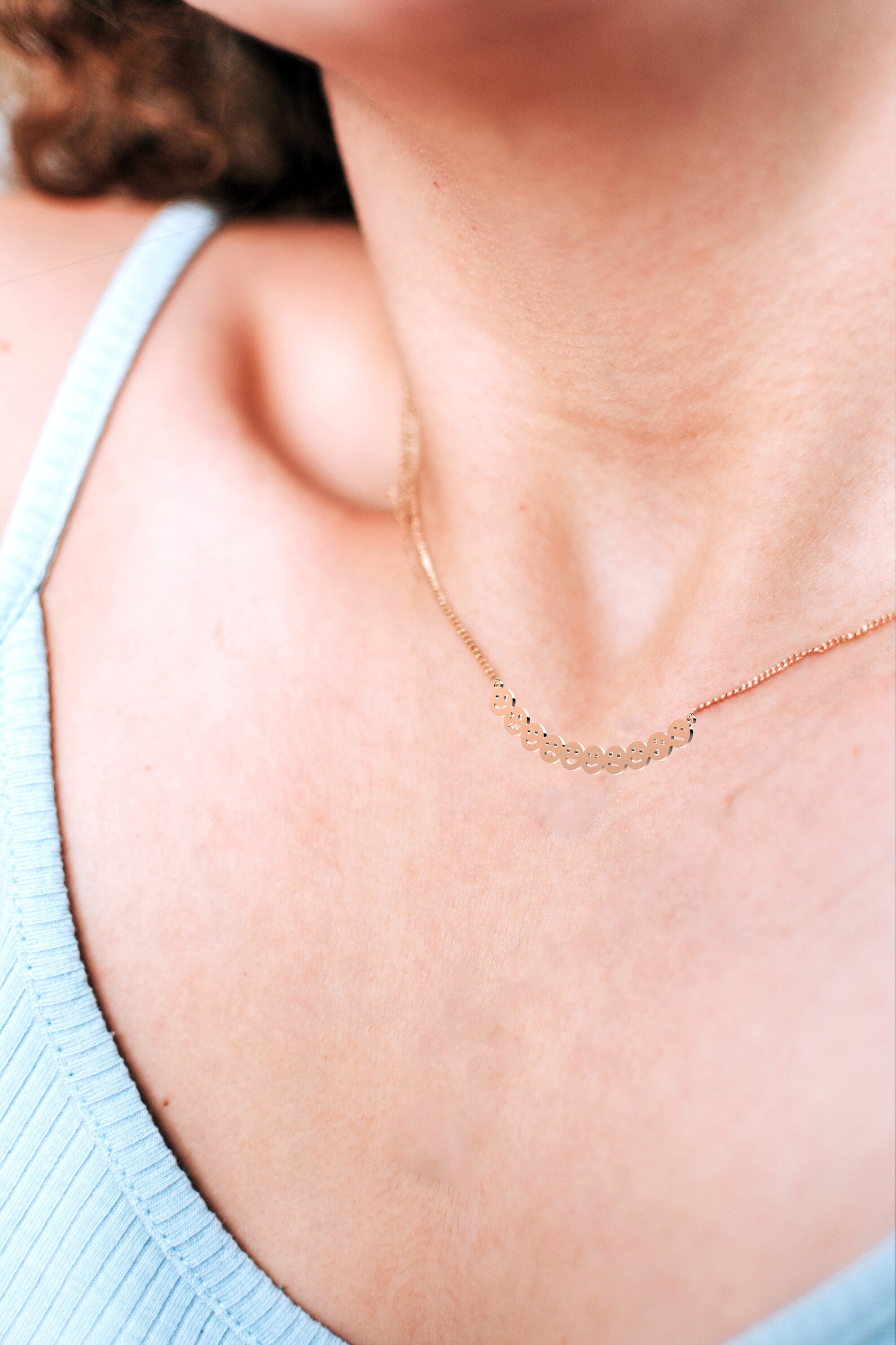 14k Solid Gold Smiley Face Emoji Necklace, Silver Smiley Face Pendant ...