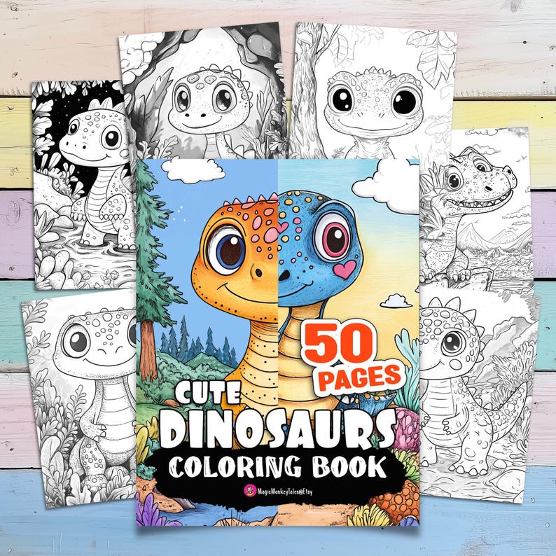 50 Dinosaurs Coloring Pages for Kids | Dinosaurs Digital Coloring Pages ...