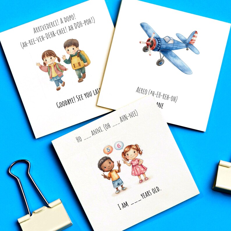 100+ English-italian Flashcards | Digital Download, Language, School Supplies, Learning ...