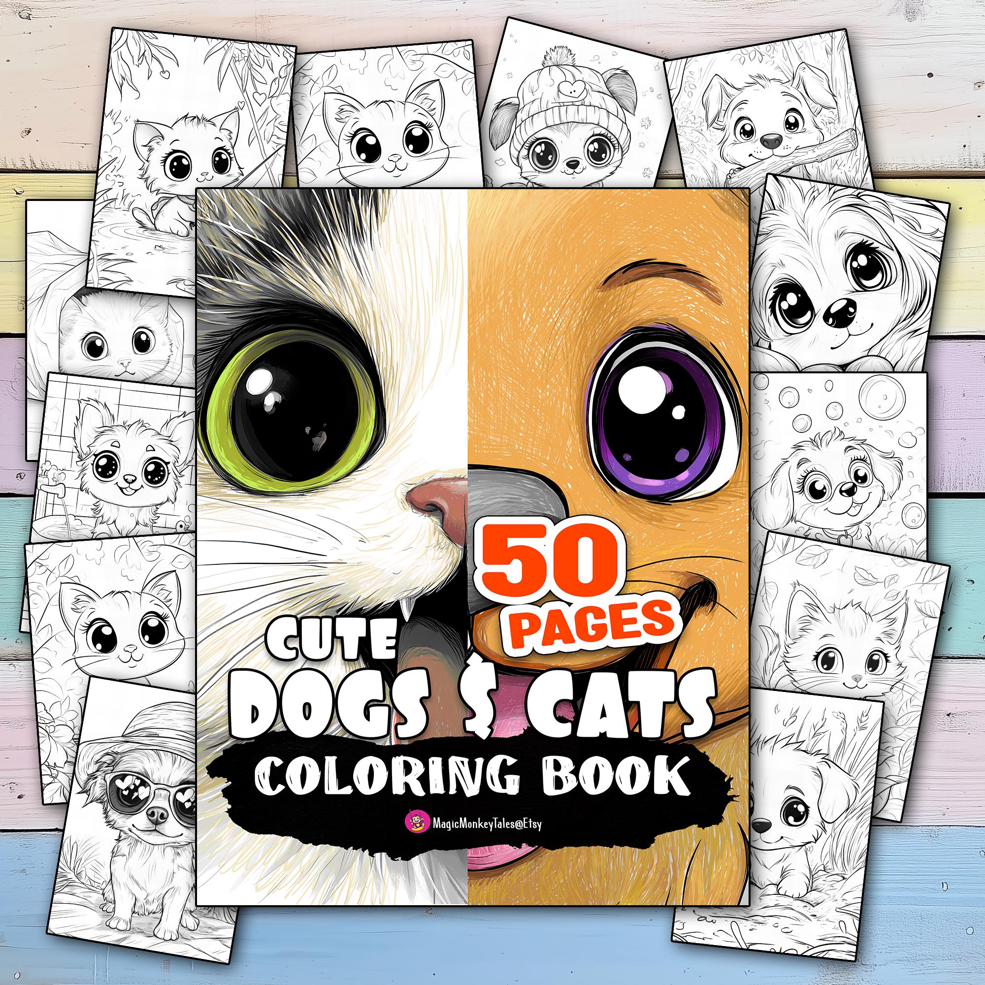 50 Pets Coloring Pages for Kids | Cute Pets Digital Coloring Pages ...