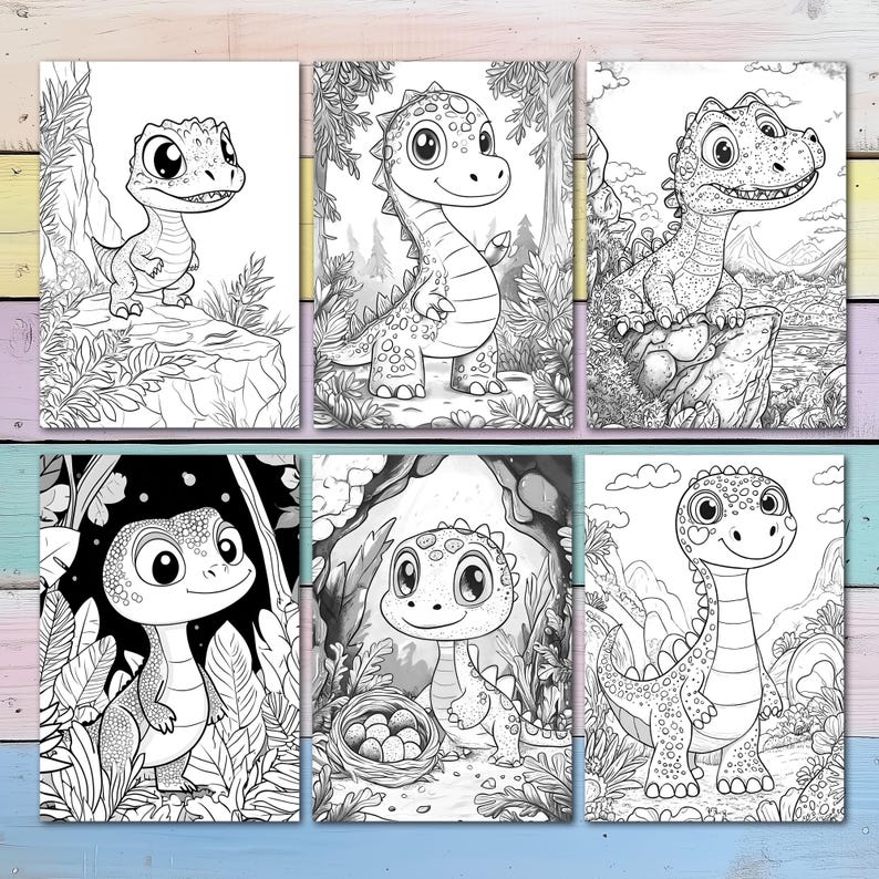 50 Dinosaurs Coloring Pages for Kids | Dinosaurs Digital Coloring Pages ...