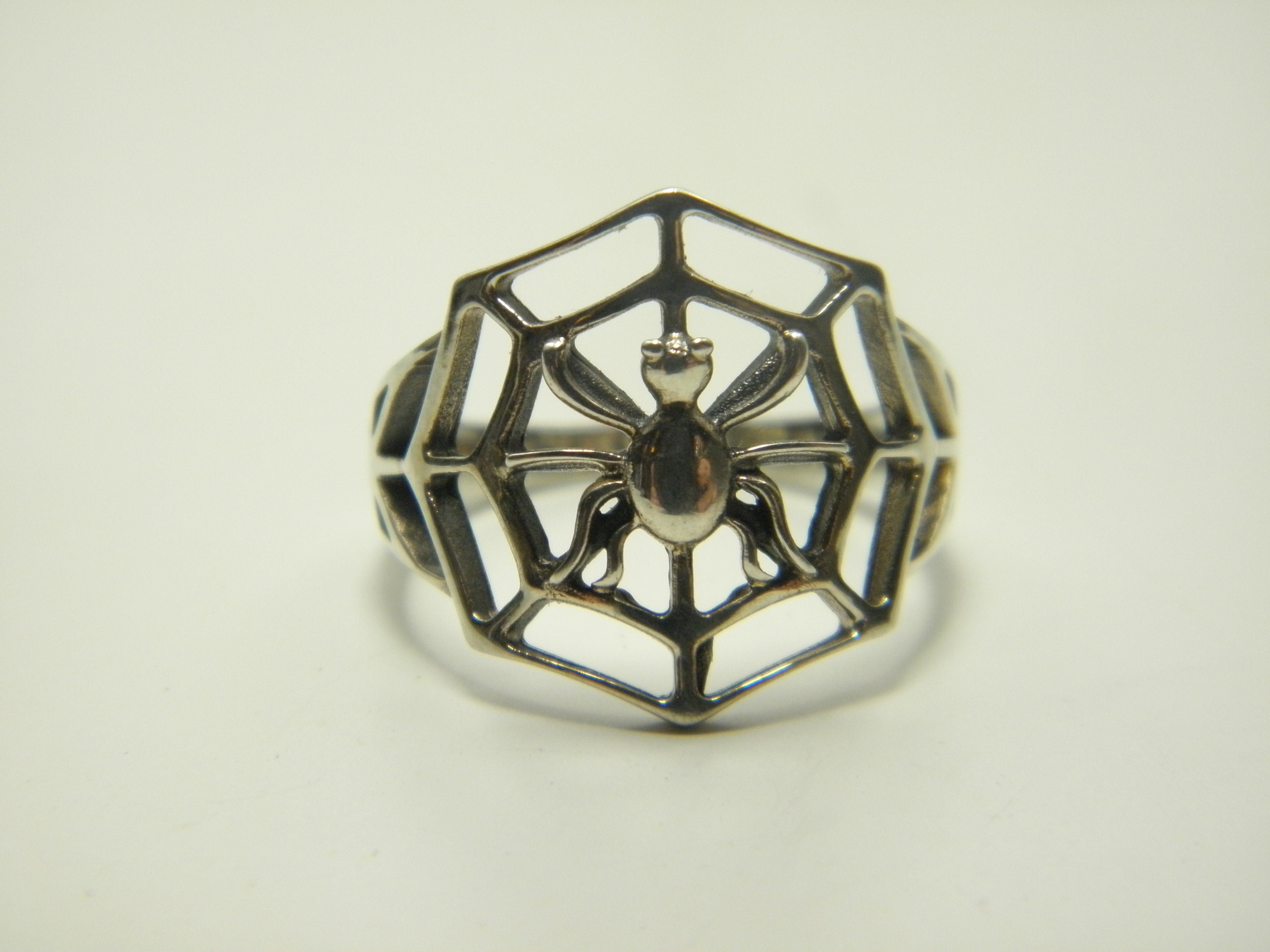 Sterling Silver Spider Web Ring UK Size N US Size 6.75 Lovely | Etsy