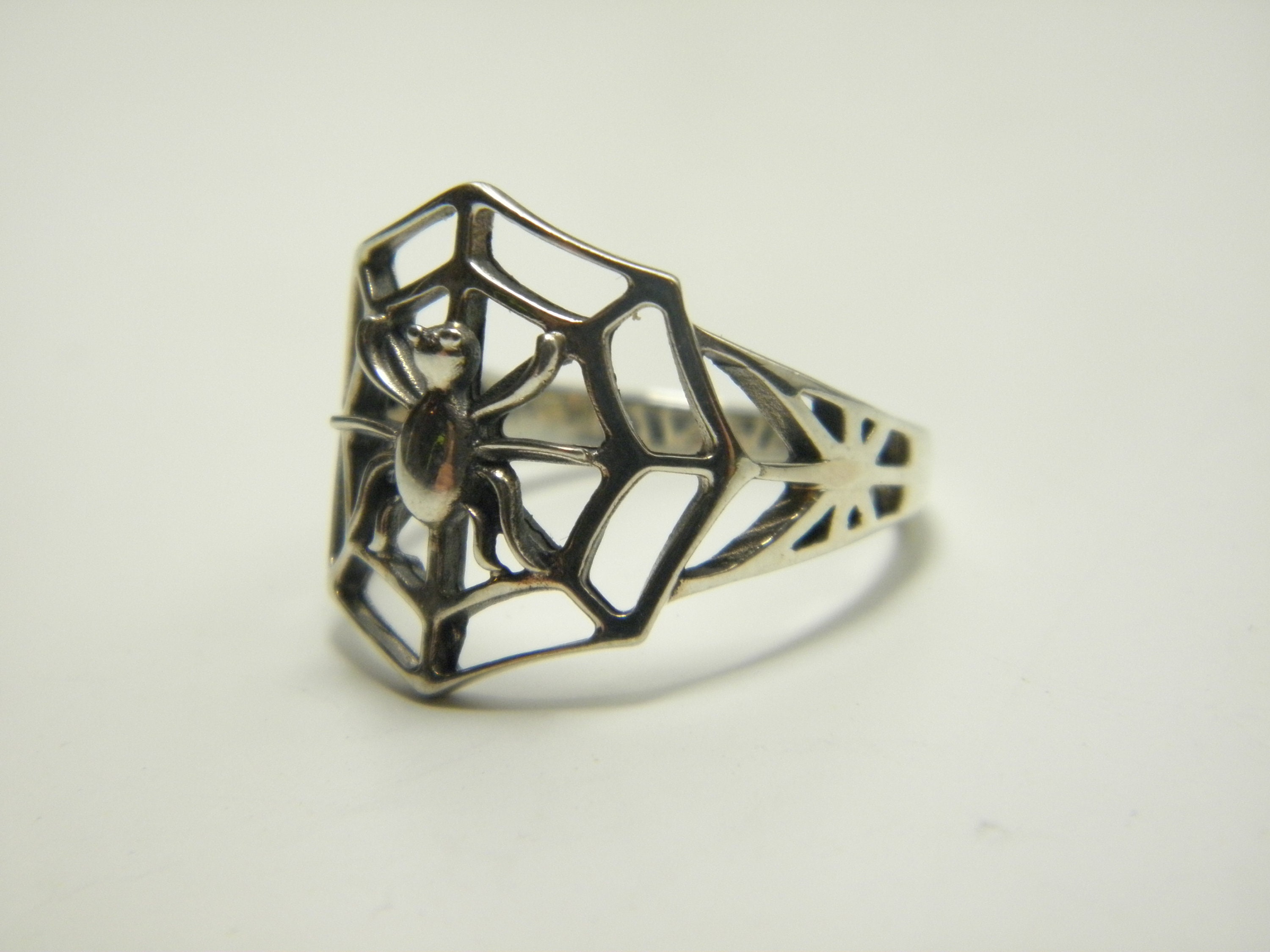 Sterling Silver Spider Web Ring UK Size N US Size 6.75 Lovely - Etsy