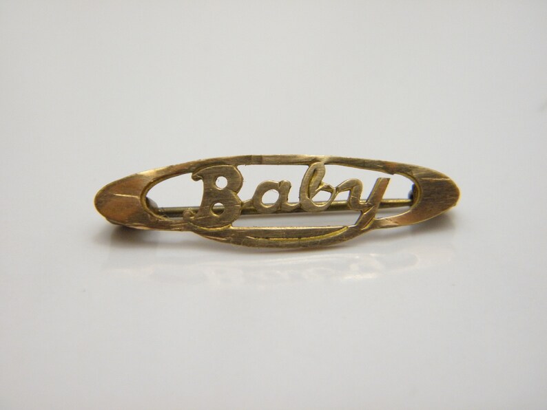 Solid 9ct Gold baby Vintage Brooch Pin Lovely - Etsy