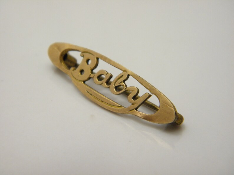 Solid 9ct Gold baby Vintage Brooch Pin Lovely - Etsy
