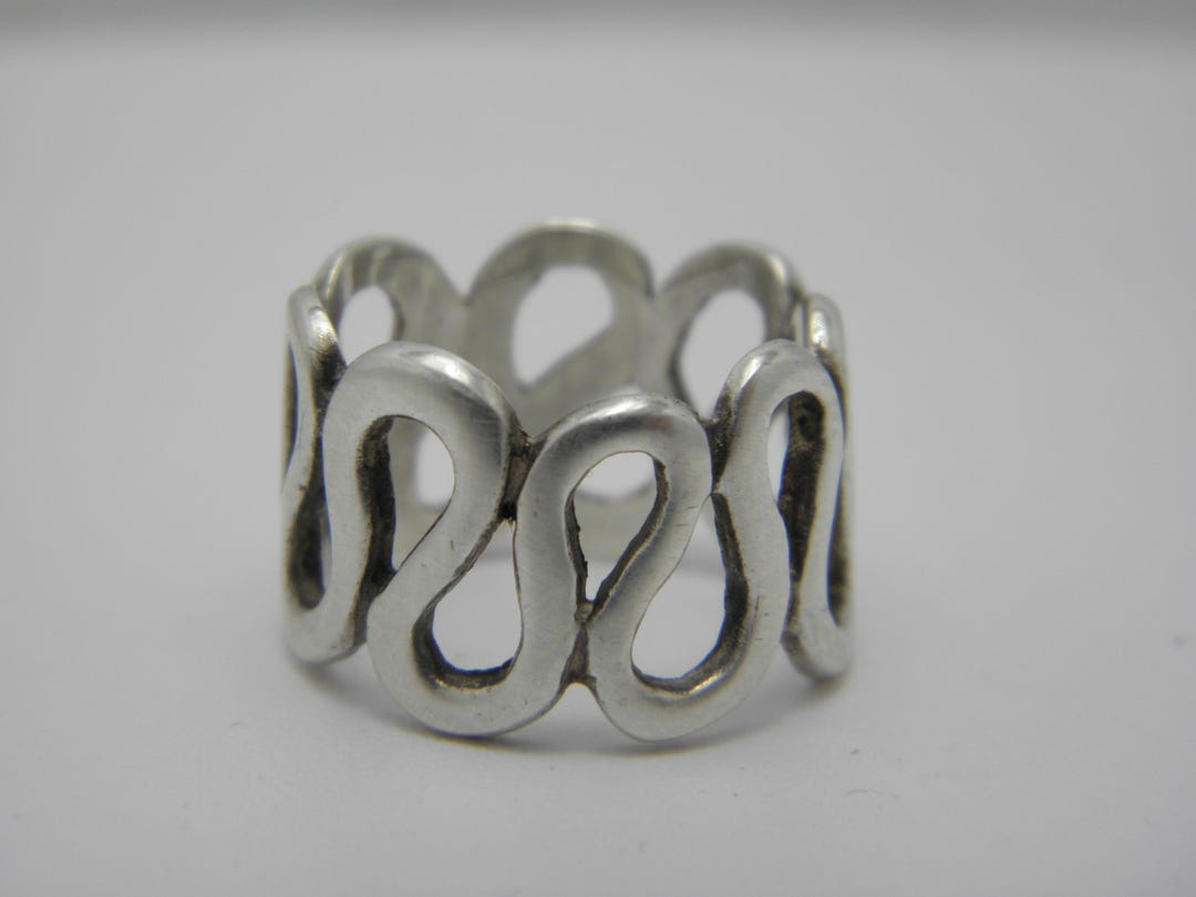 Sterling Silver 925 Squiggle Ring UK Size L 1/2 US Size 6 Lovely ...