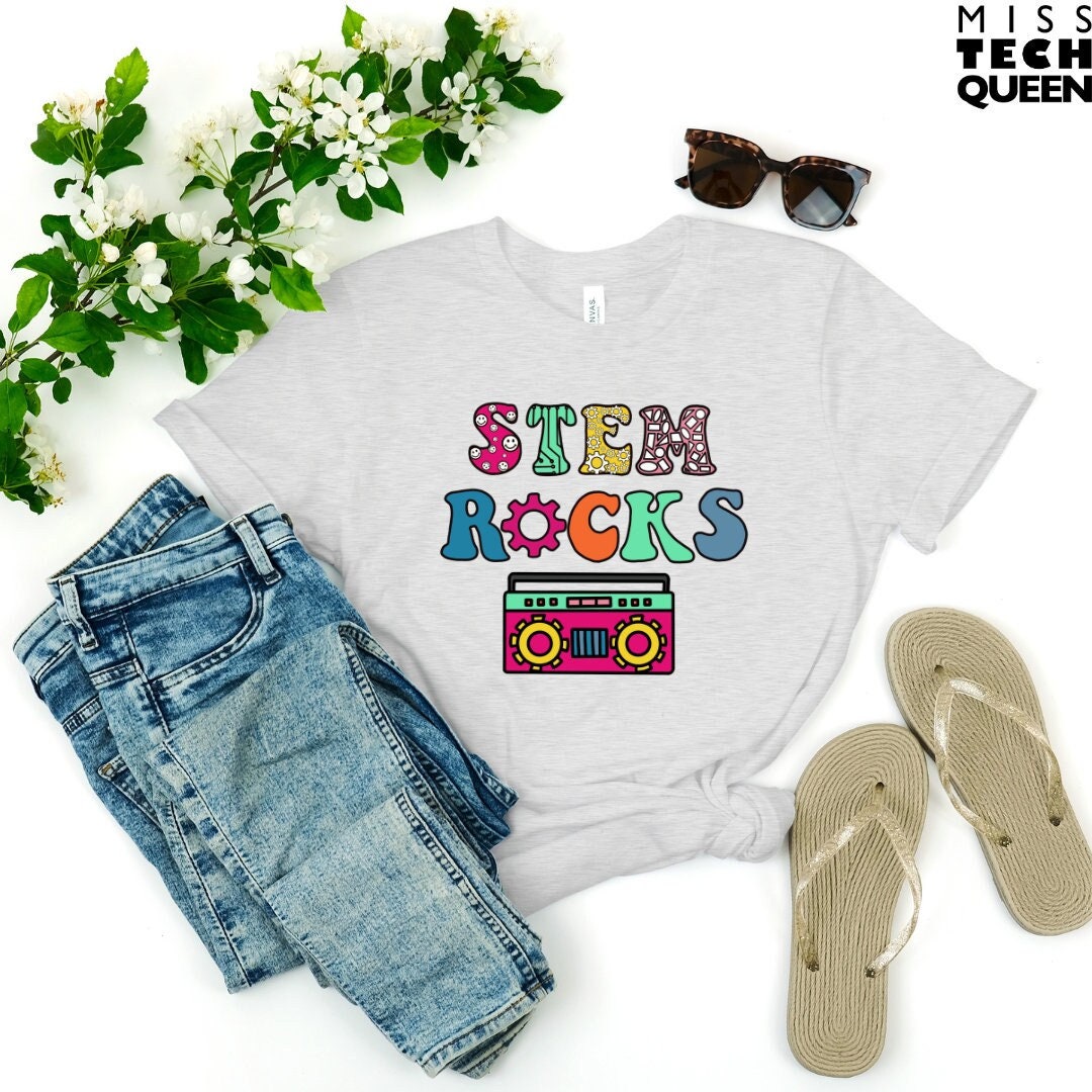 STEM Rocks Tshirt Teacher Tee, Back to School, Groovy STEM, STEM ...
