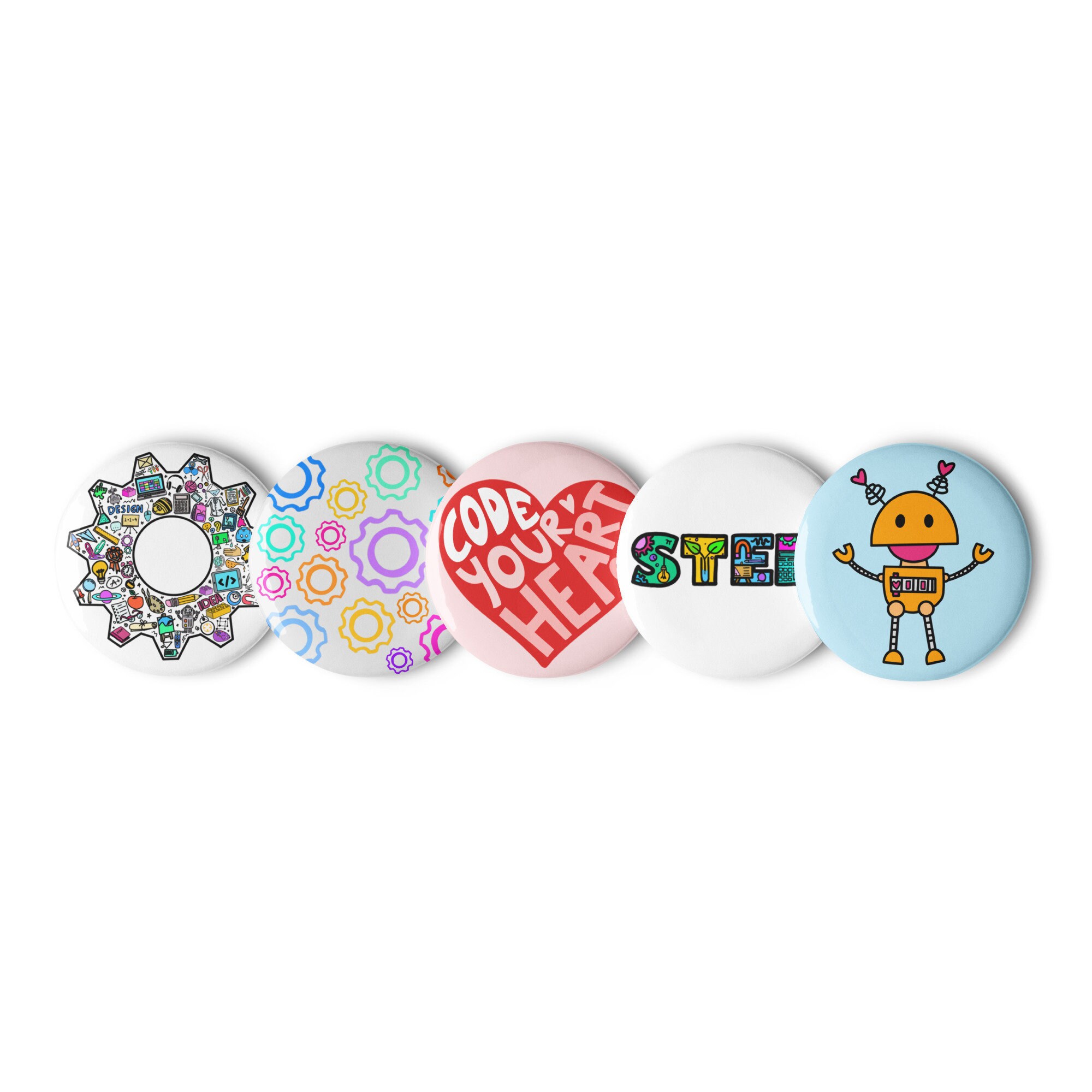 STEM Button Pins STEAM Robot Coding Teacher Pin Teacher Life - Etsy