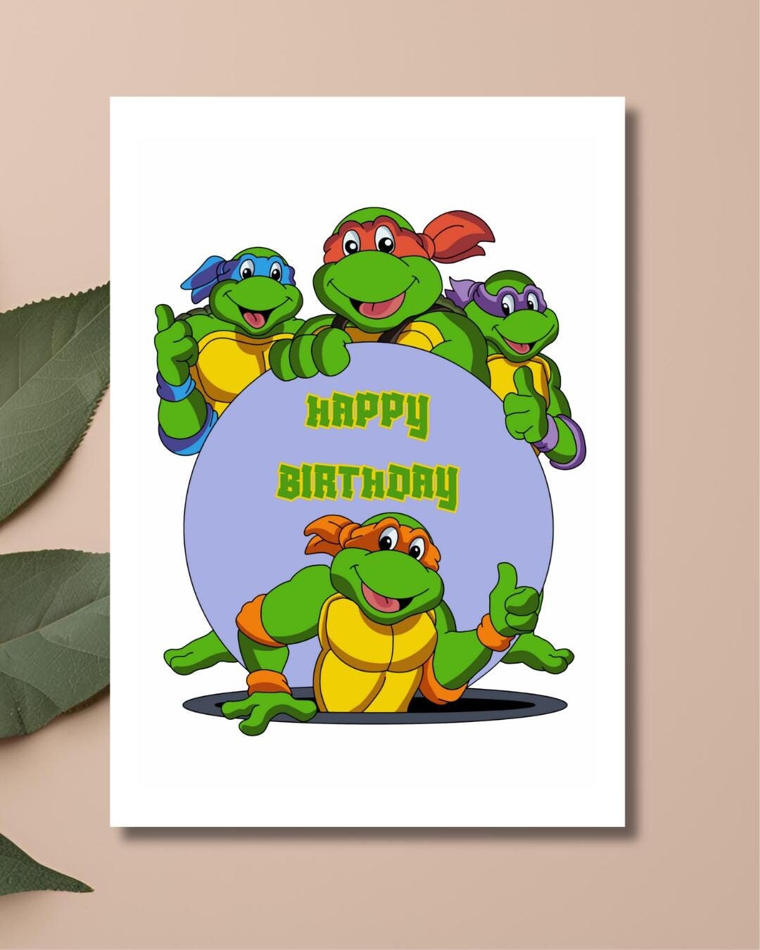 Teenage Mutant Ninja Turtles Happy Birthday Card A5 Professional Print ...