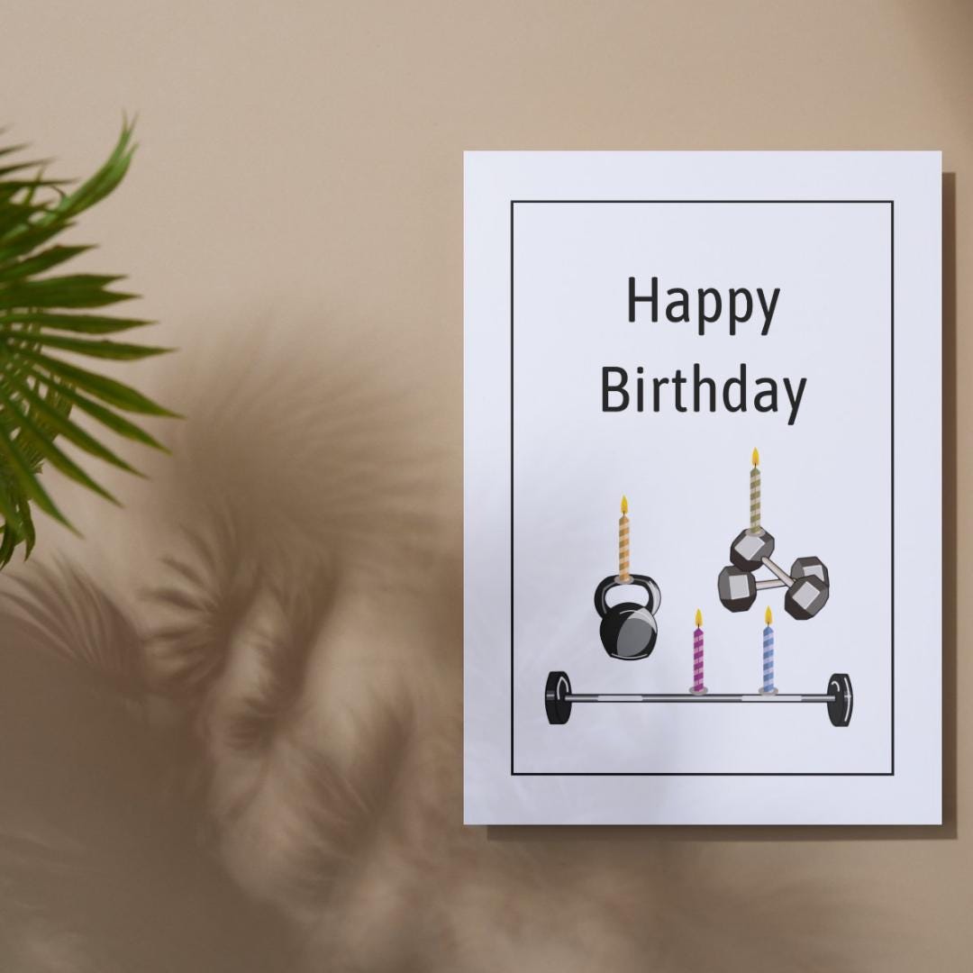 Gym Lover Birthday Card A5 | Professional Print | Weightlifting ...