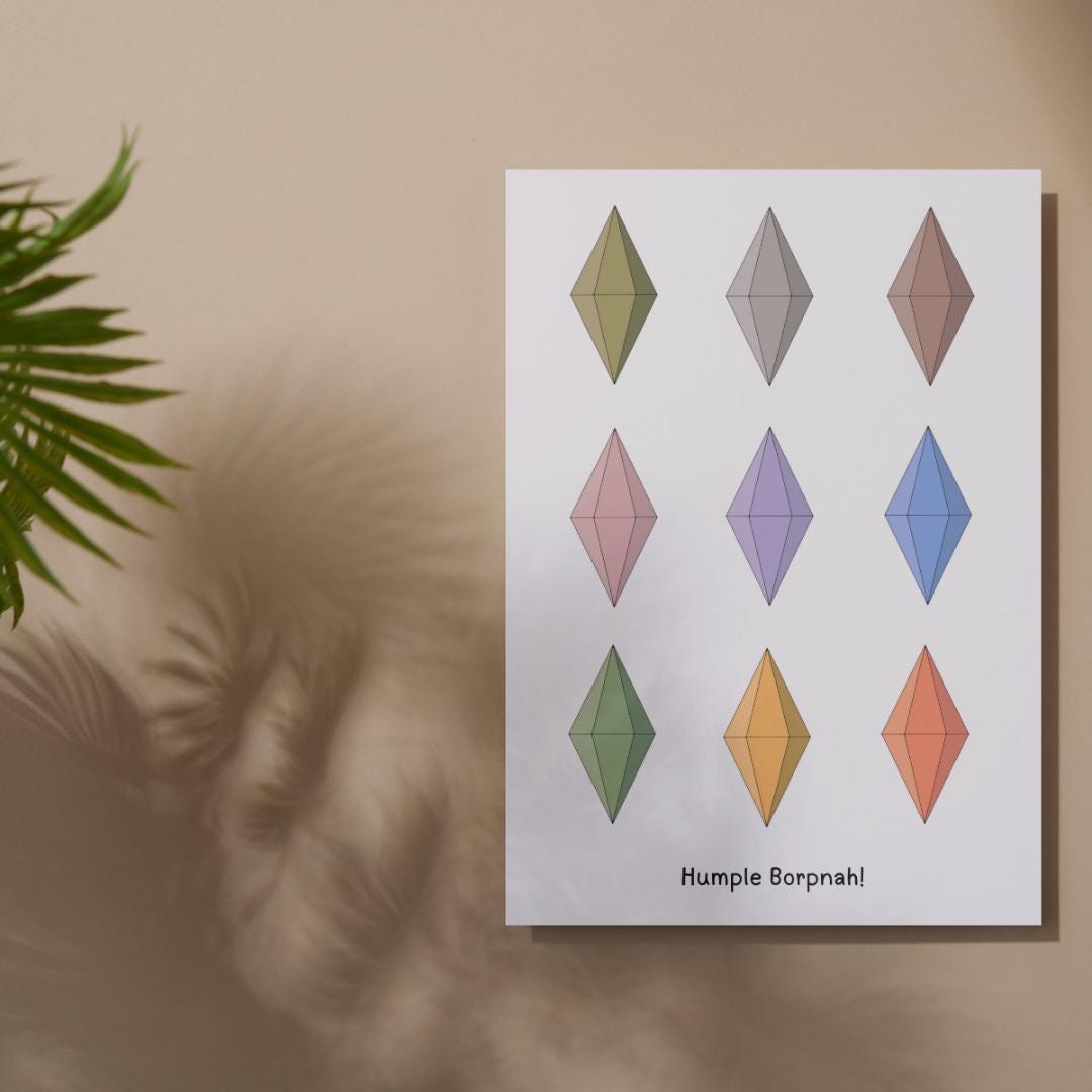 The Sims Birthday Card: Plumbob Design, Gamer Gift - Etsy