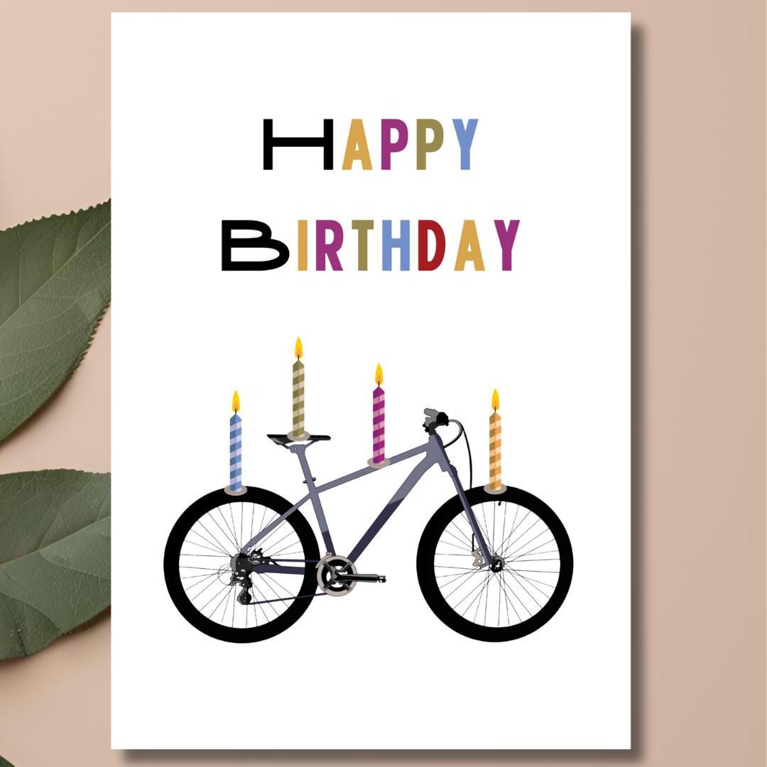 Cyclist Birthday Card A5 | Professional Print | Cycling Birthday Card ...
