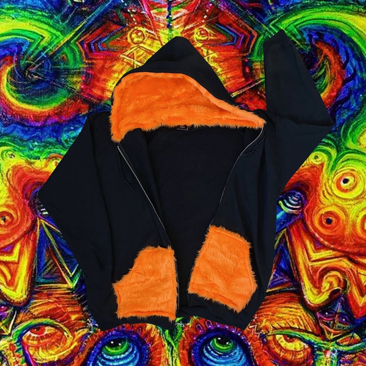 Custom Faux Fur Zip up Hoodie - Etsy UK