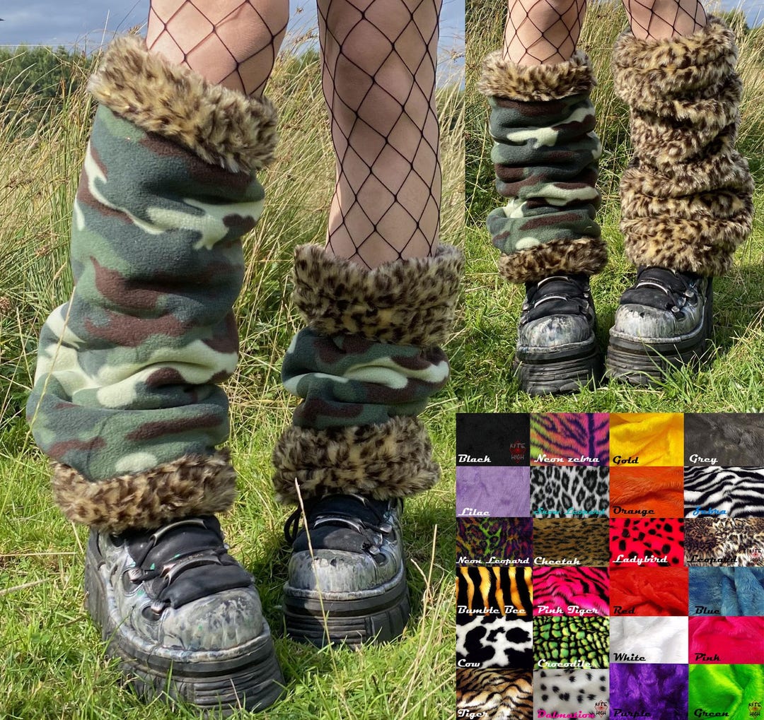 Custom Reversible Camo X Fluffy Leg Warmers - Etsy