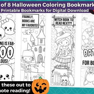 8 Printable Coloring Bookmarks for Kids- INSTANT DOWNLOAD | Color Your ...