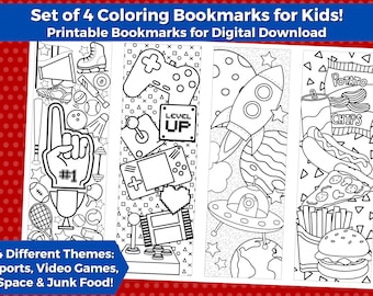 Video Game Bookmarks to Color - Etsy