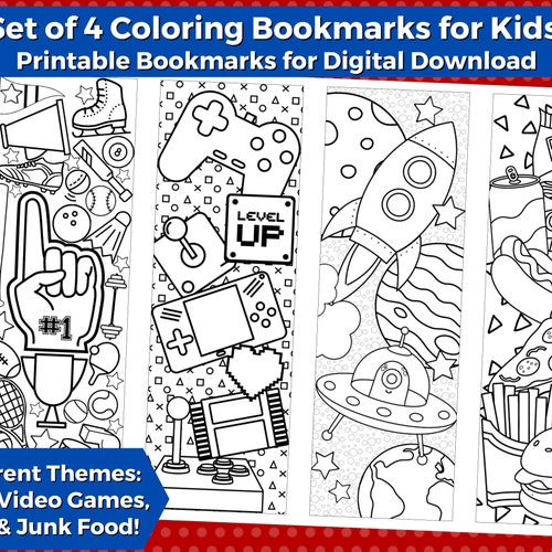 Printable Kids Coloring Bookmarks Instant Download PDF - Etsy