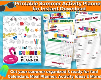 Summer Organization Printables Include Summer Activities - Etsy