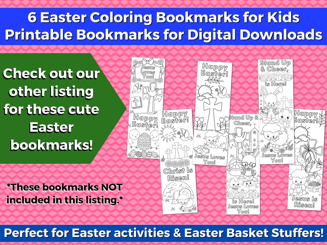 6 Printable Easter Bookmarks for Kids INSTANT DOWNLOAD - Etsy
