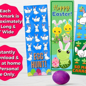 6 Printable Easter Bookmarks for Kids- INSTANT DOWNLOAD | Non-candy ...