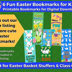 6 Printable Easter Coloring Bookmarks for Kids- INSTANT DOWNLOAD ...