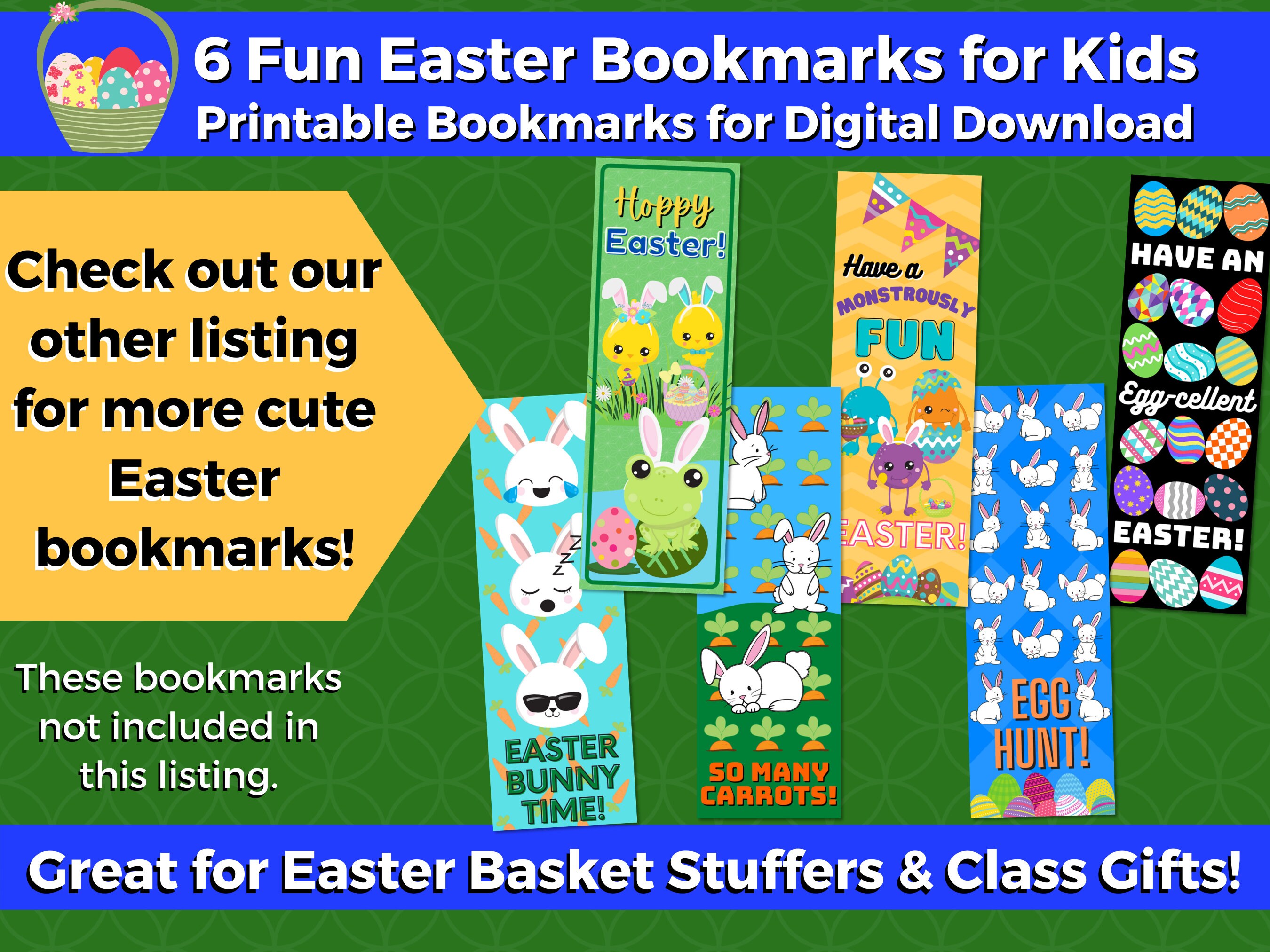 6 Printable Easter Coloring Bookmarks for Kids INSTANT DOWNLOAD Easter ...