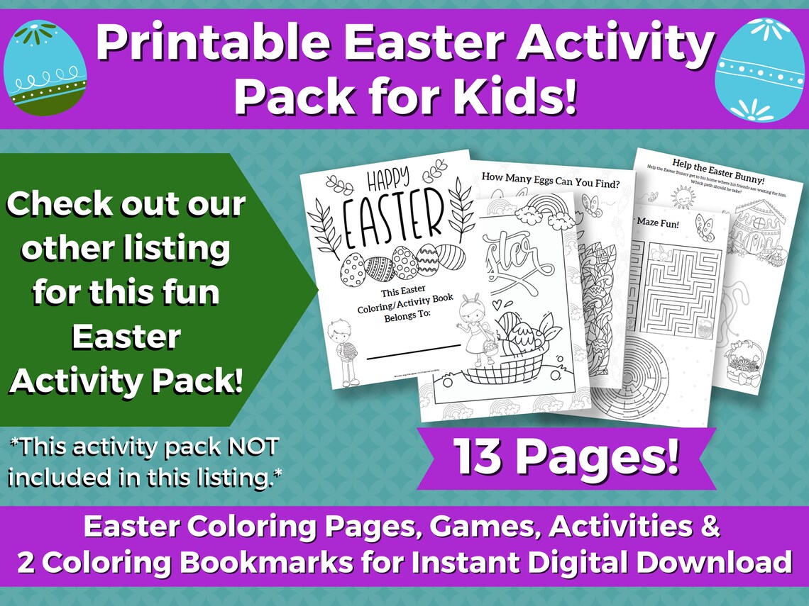 6 Printable Easter Bookmarks for Kids INSTANT DOWNLOAD - Etsy
