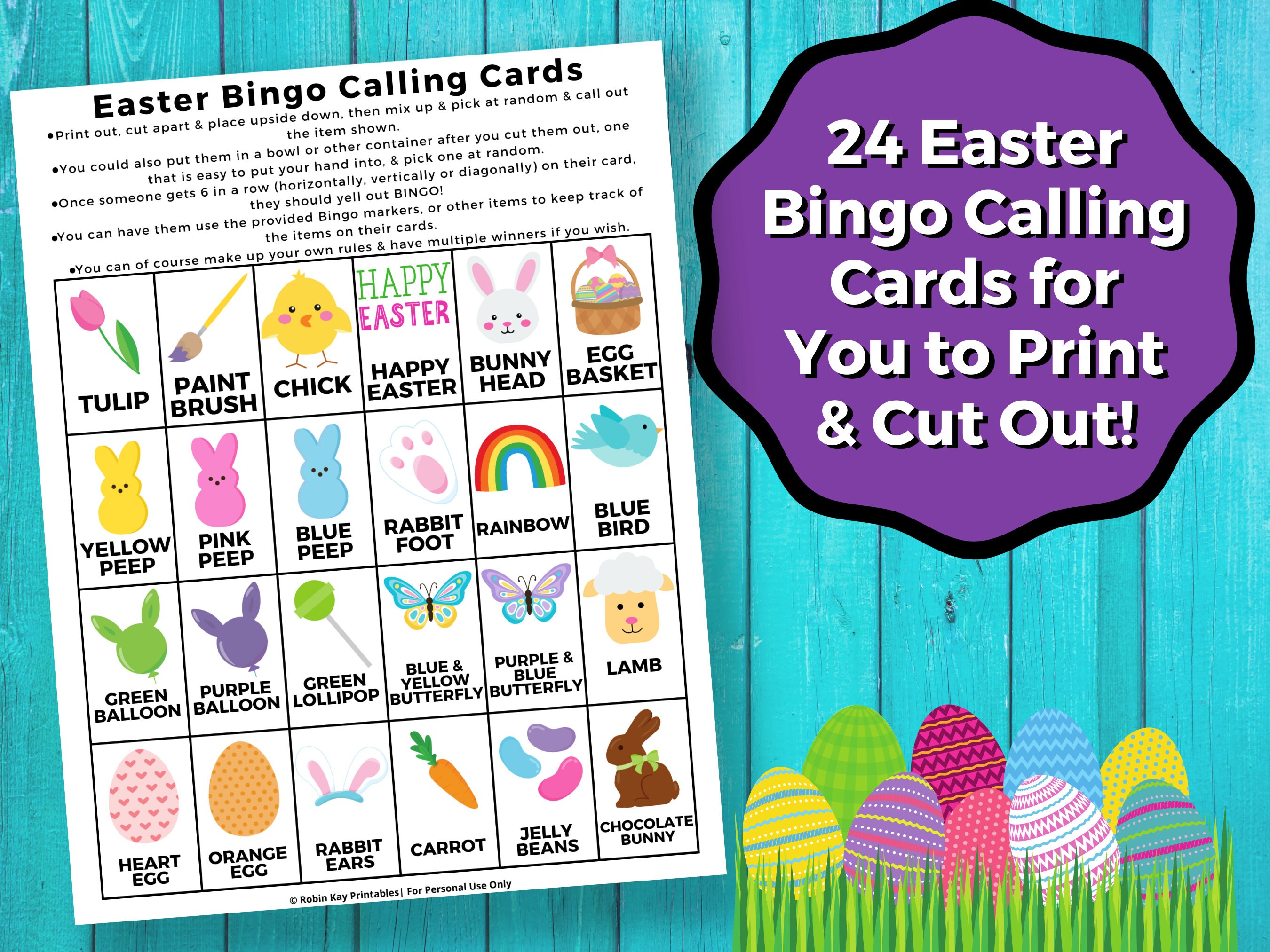 Printable Easter Bingo Games- Instant Digital File Download | Printable ...