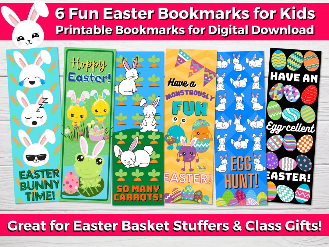 6 Printable Easter Bookmarks for Kids- INSTANT DOWNLOAD | Non-candy ...