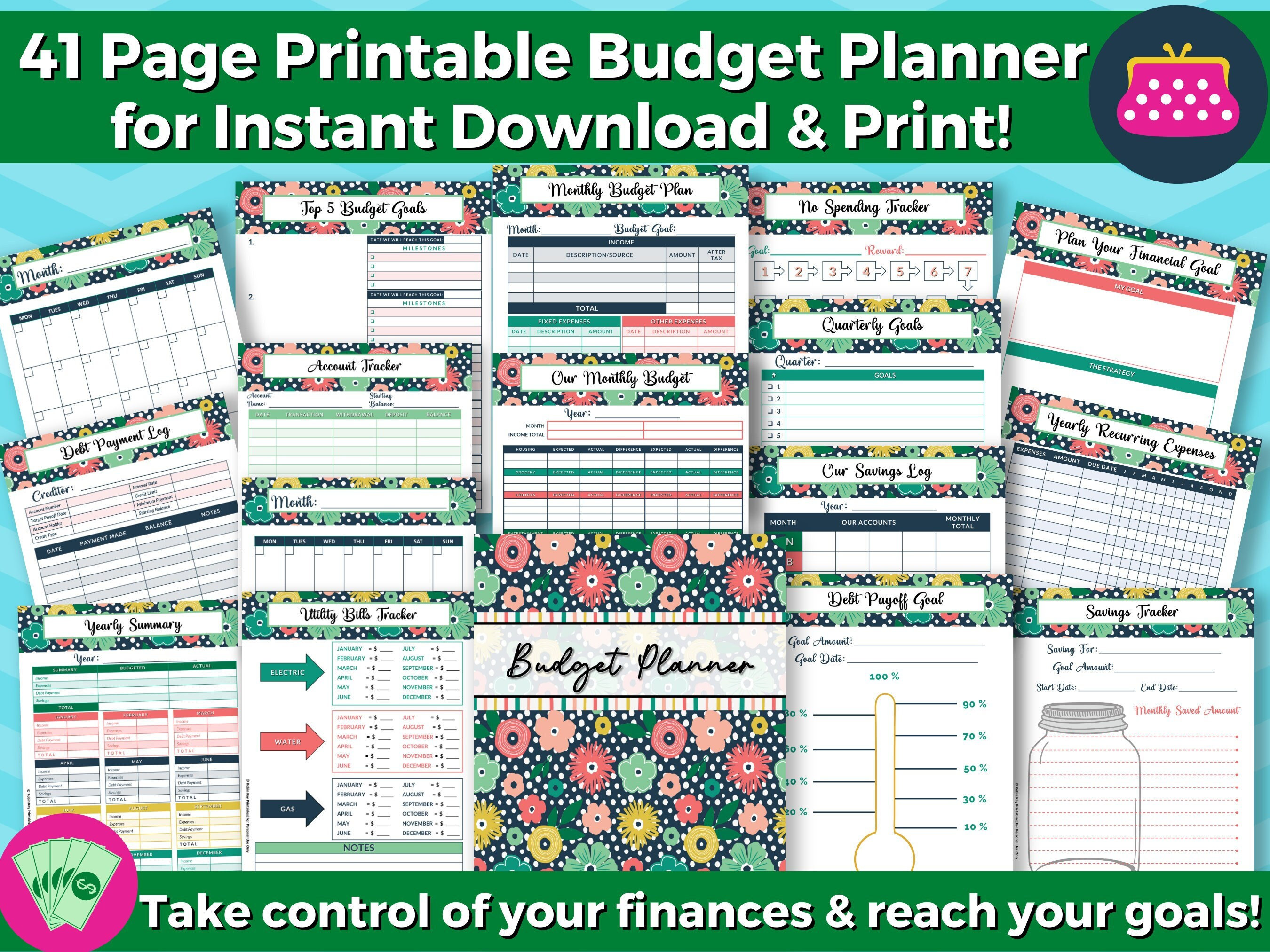 Printable Budget Planner INSTANT Download-financial Planner, Budget ...
