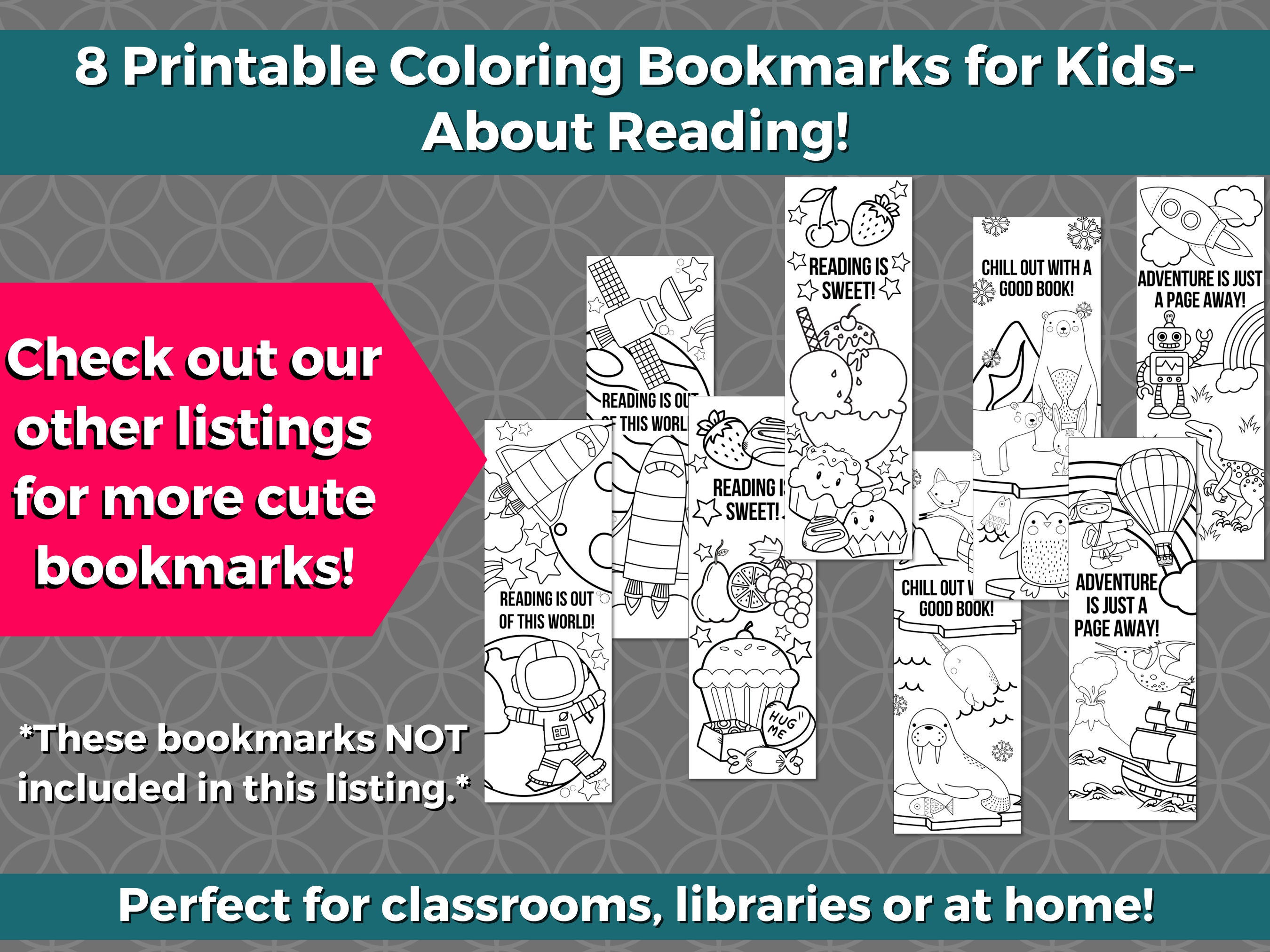 4 Geometric Shapes Printable Coloring Bookmarks for Kids-instant ...