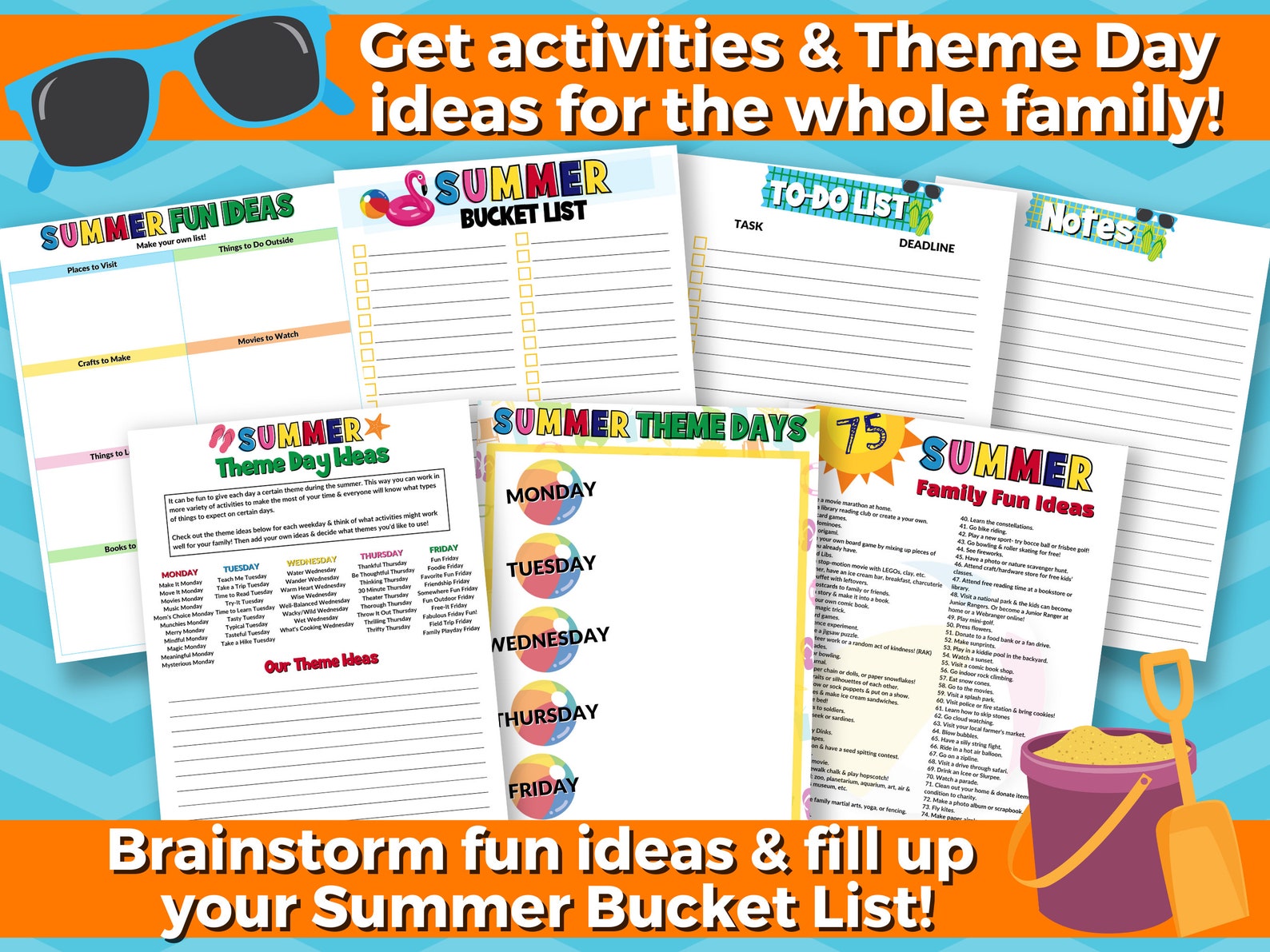 Printable Summer Activity Planner INSTANT DOWNLOAD- Summer Family ...