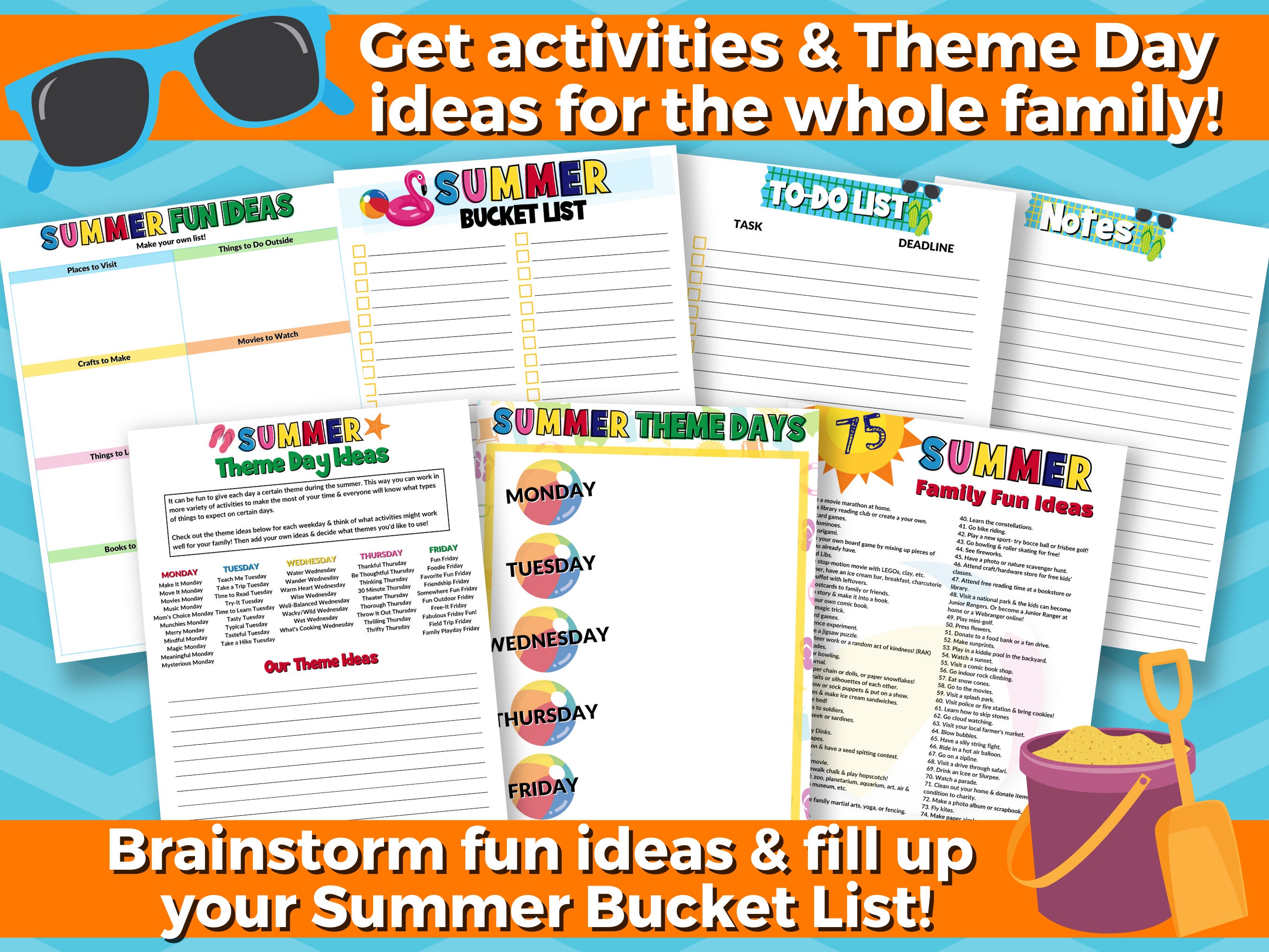 Printable Summer Activity Planner INSTANT DOWNLOAD Summer Family ...