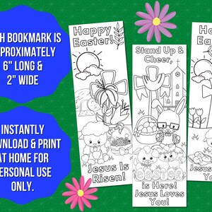 6 Printable Easter Coloring Bookmarks for Kids- INSTANT DOWNLOAD ...