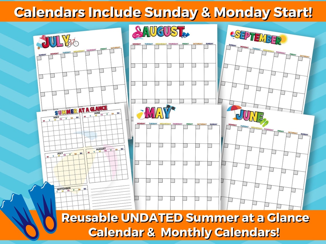 Printable Summer Activity Planner INSTANT DOWNLOAD Summer - Etsy