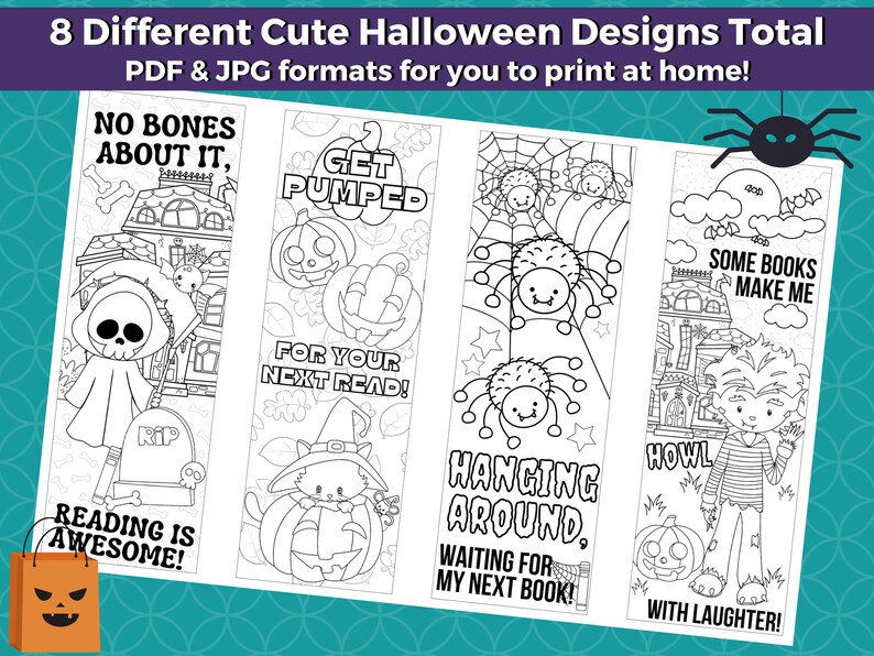 8 Printable Coloring Bookmarks for Kids- INSTANT DOWNLOAD | Color Your ...