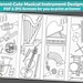 8 Musical Instrument Printable Coloring Bookmarks for Kids- INSTANT ...