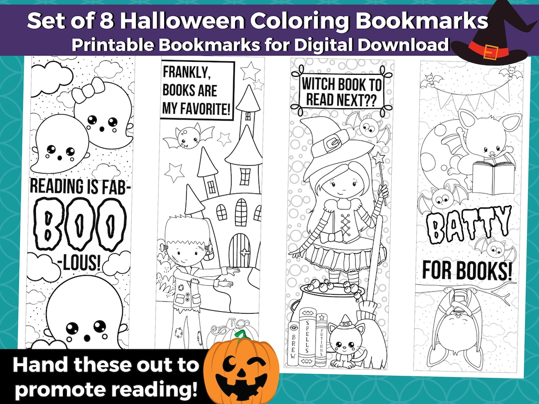 8 Printable Coloring Bookmarks for Kids- INSTANT DOWNLOAD | Color Your ...