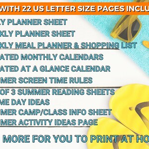 Printable Summer Activity Planner INSTANT DOWNLOAD- Summer Family ...