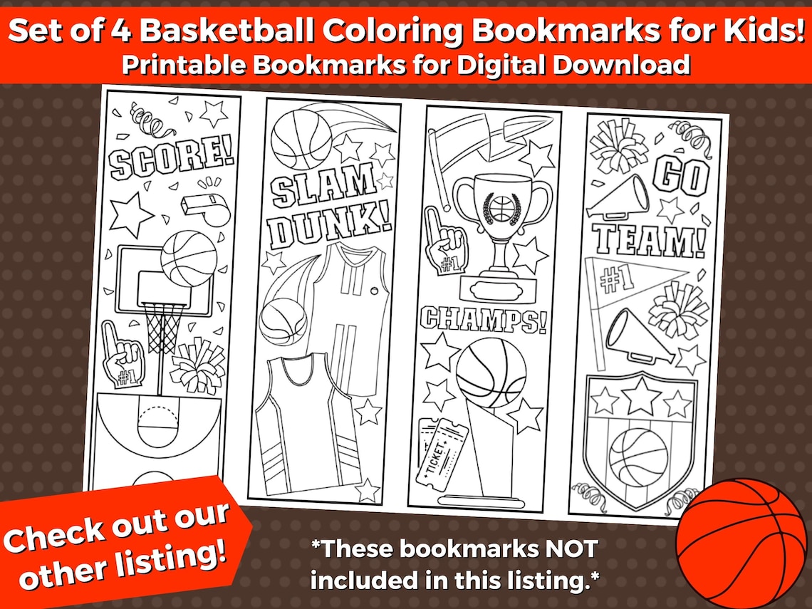 4 Baseball Themed Printable Coloring Bookmarks for Kids INSTANT ...