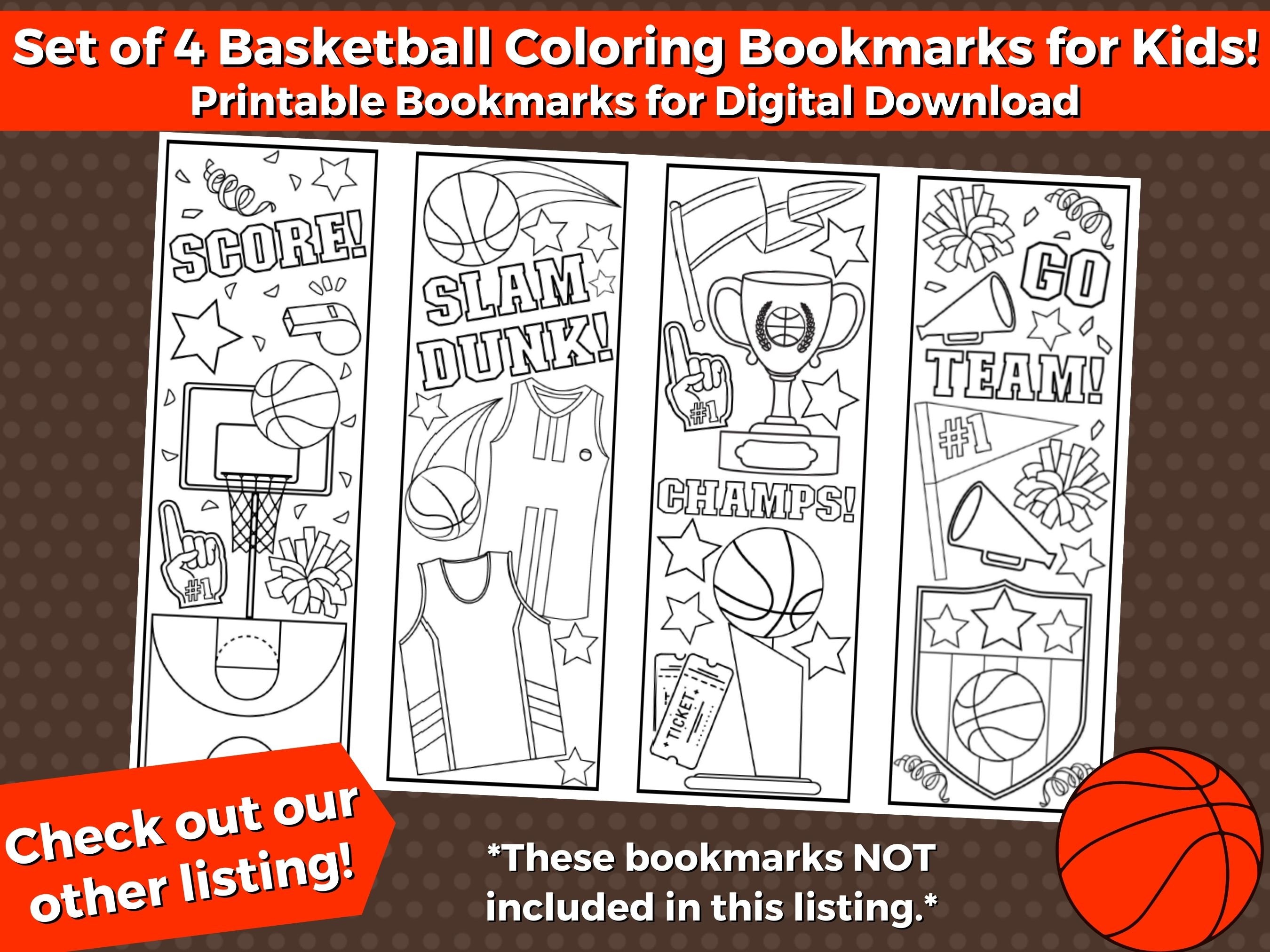 4 Baseball Themed Printable Coloring Bookmarks for Kids INSTANT ...