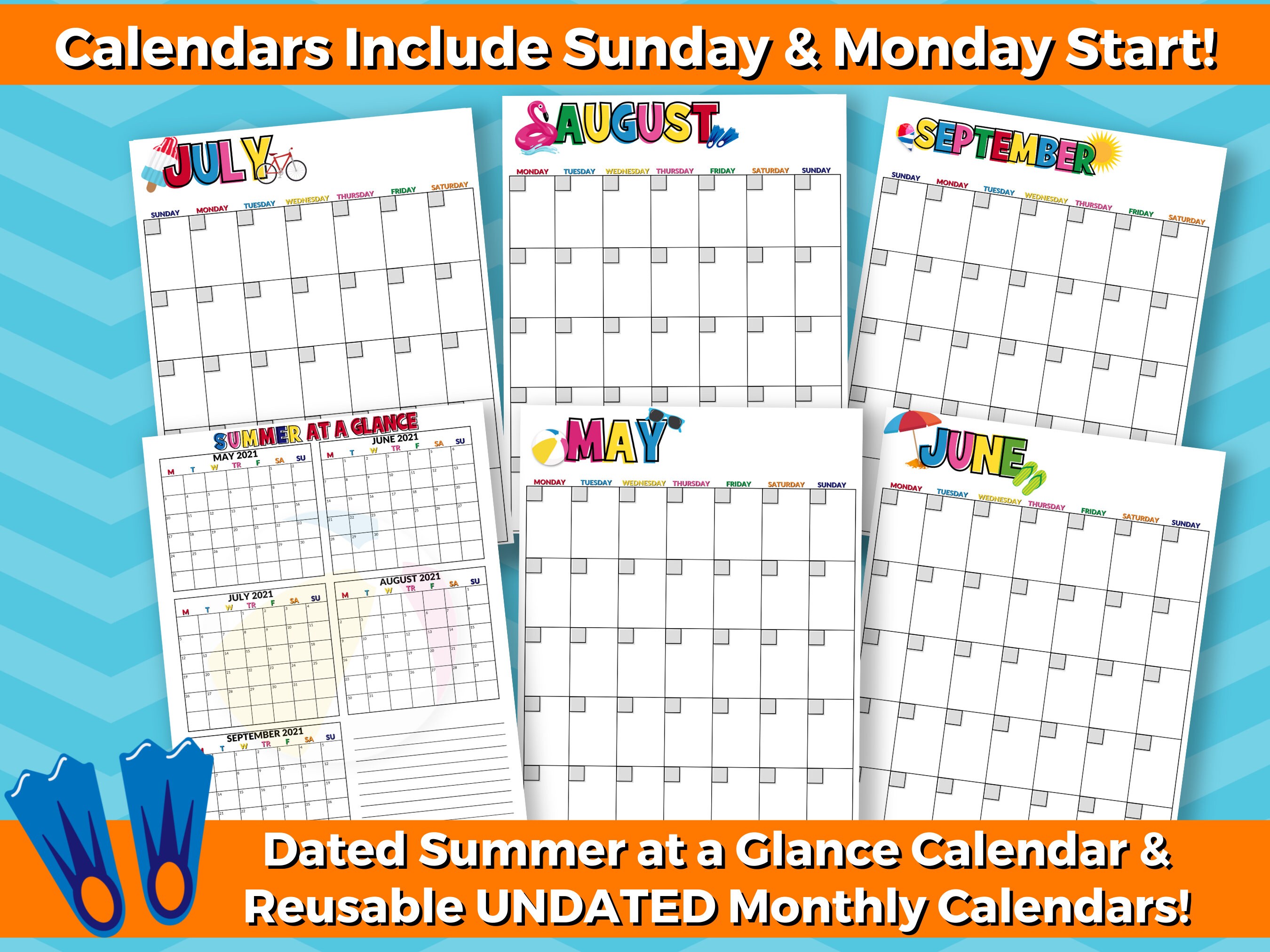 Printable Summer Activity Planner INSTANT DOWNLOAD Summer | Etsy